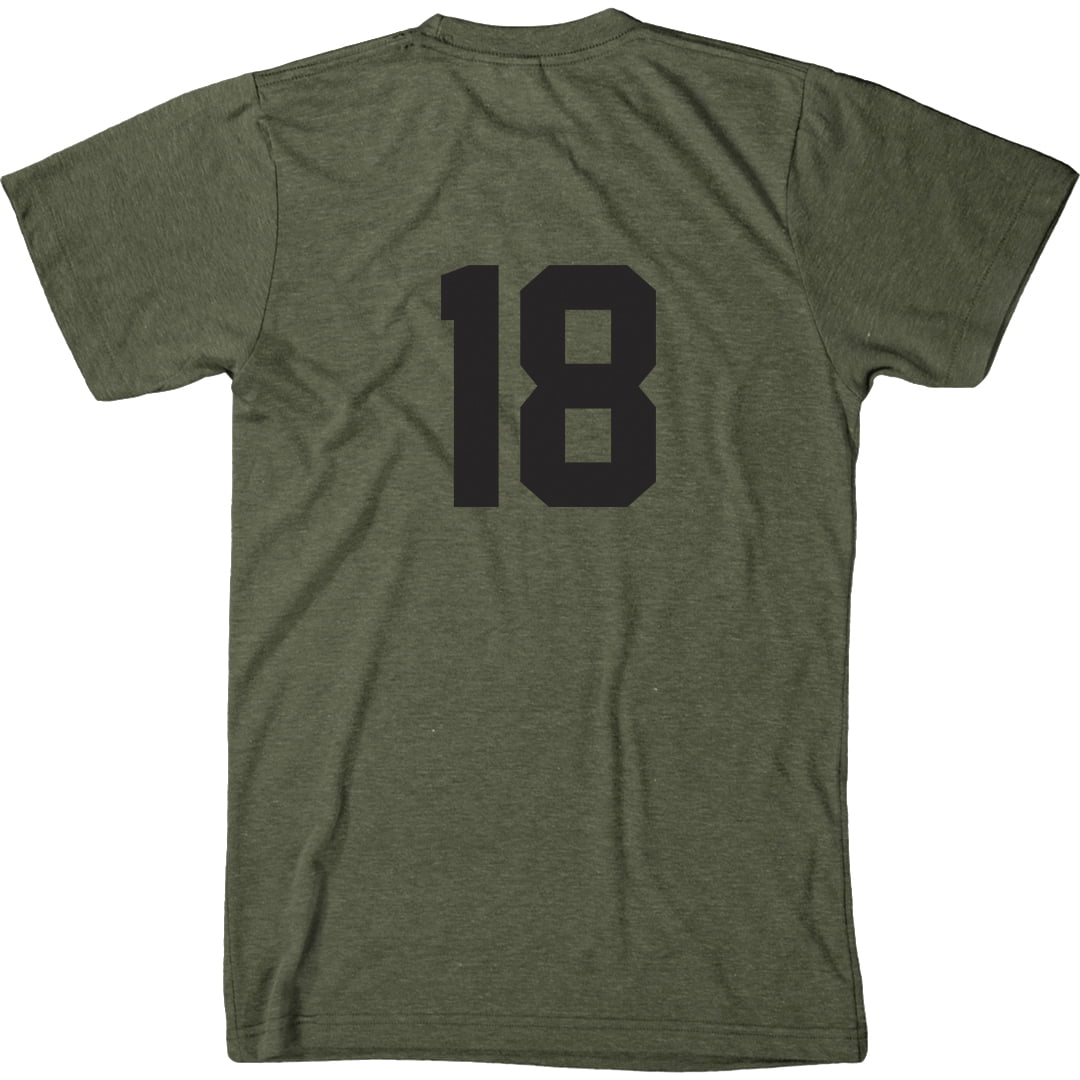 Standard Black Jersey Number 18 Men's Modern Fit T-Shirt - Walmart.com