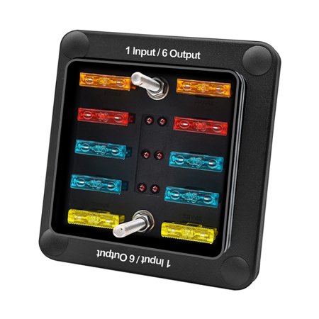 Blade Fuse Box 1 Input 6 Output Marine Fuse Panel LED Indicr ...