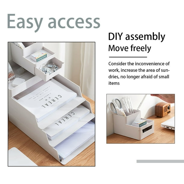 Office Desktop Organizer A4 Paper Drawer Storage Box Multi-functional ...