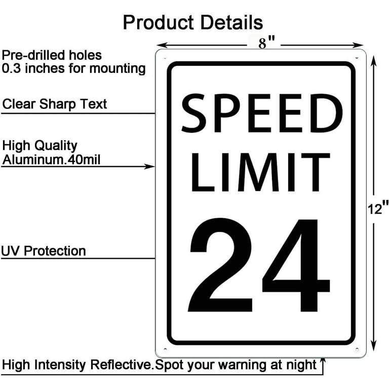 Residential Speed Limit Sign Slow Down 5 MPH Speed Limit Sign - 8x12 ...