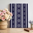 Abstract Stripes Canvas Wall Art for Living Room, Dark Blue Aztec ...