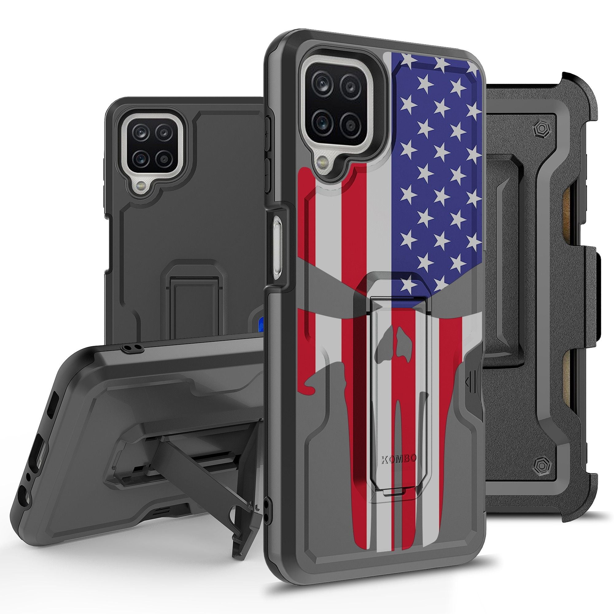 ANJ+ Rugged Hybrid Shockproof Case w/Kickstand + Holster Clip Card Slot ...