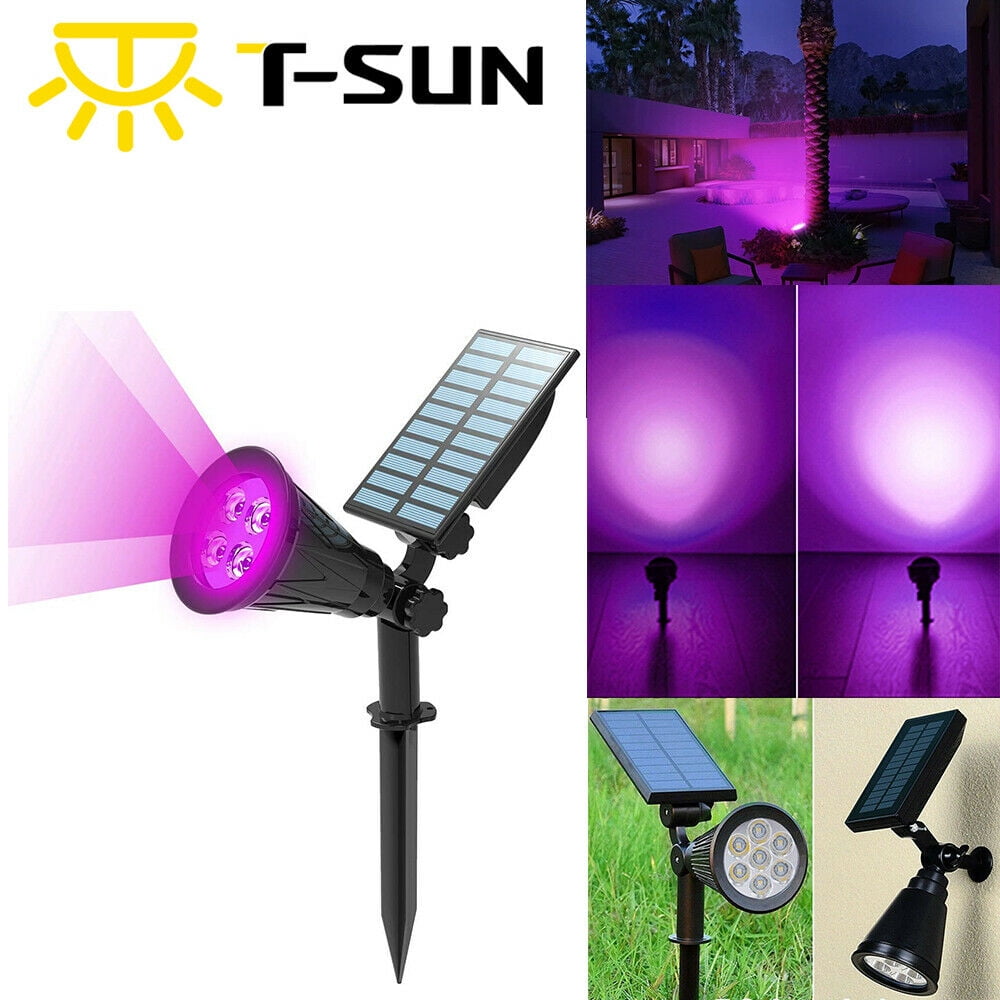 T-SUN LED Solar Spotlights Purple Color Waterproof IP65 Outdoor ...