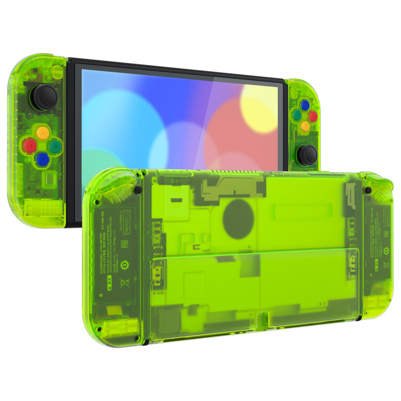eXtremeRate Clear Lime Green Custom Full Set Shell for Nintendo Switch ...