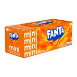 Fanta Orange Fruit Mini Soda Pop Soft Drink, 7.5 fl oz, 10 Pack Cans ...