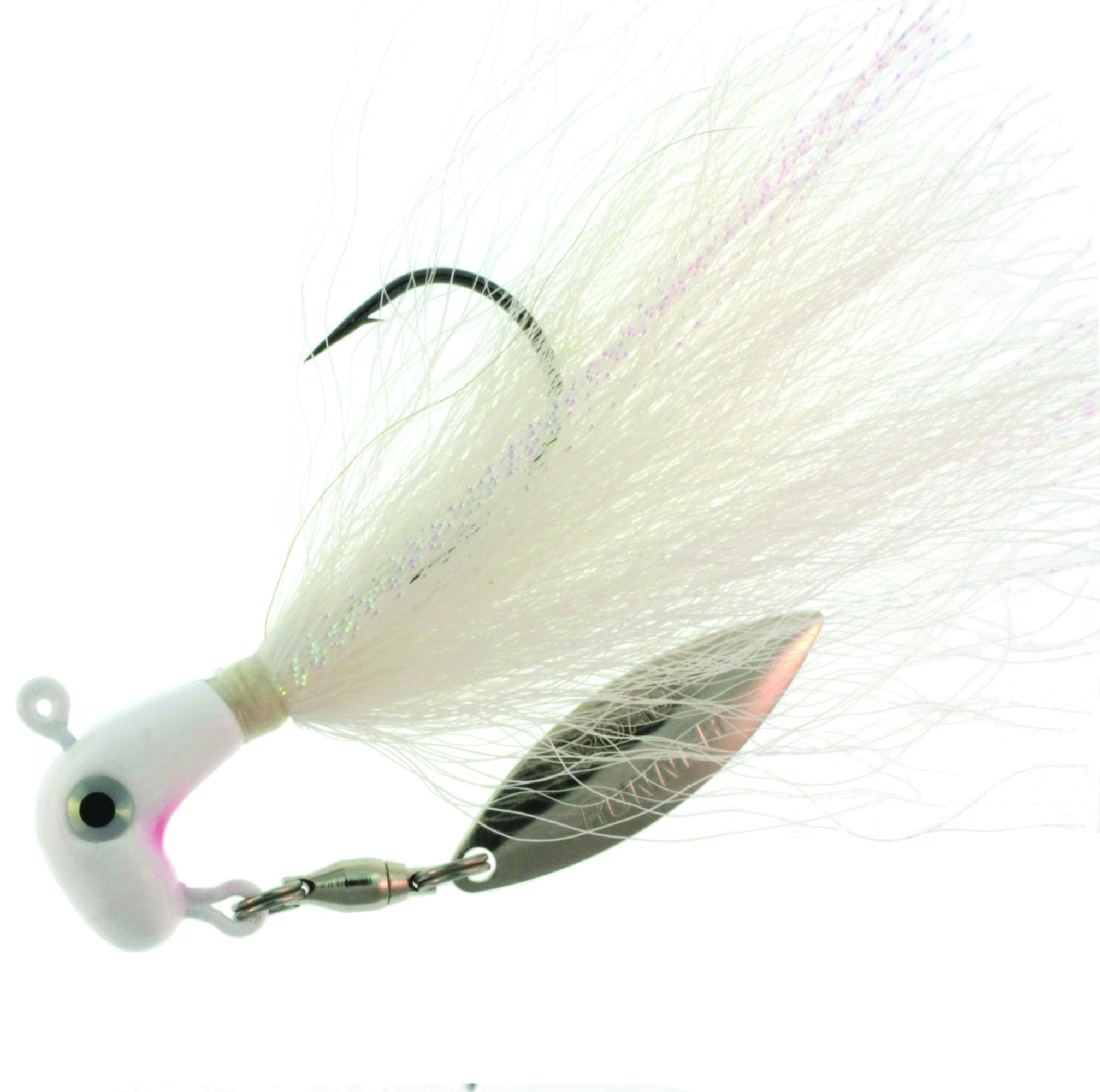 Road Runner BP-14-502 Bucktail Pro Jig With Spinner White And White And ...
