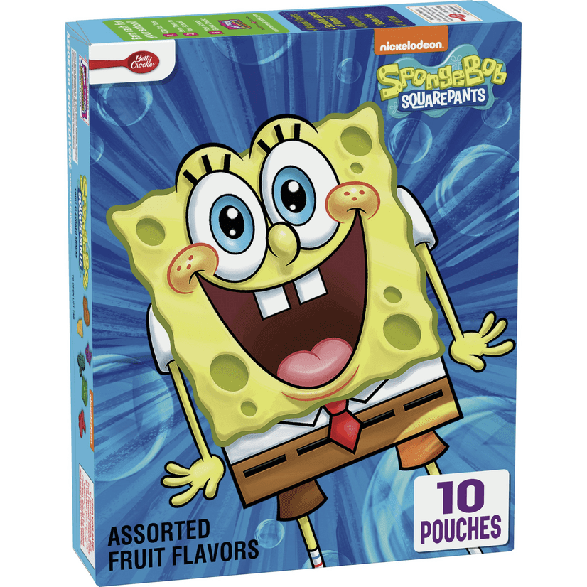 Betty Crocker Spongebob Squarepants Fruit Snacks 10 Ct 8 Oz Walmart