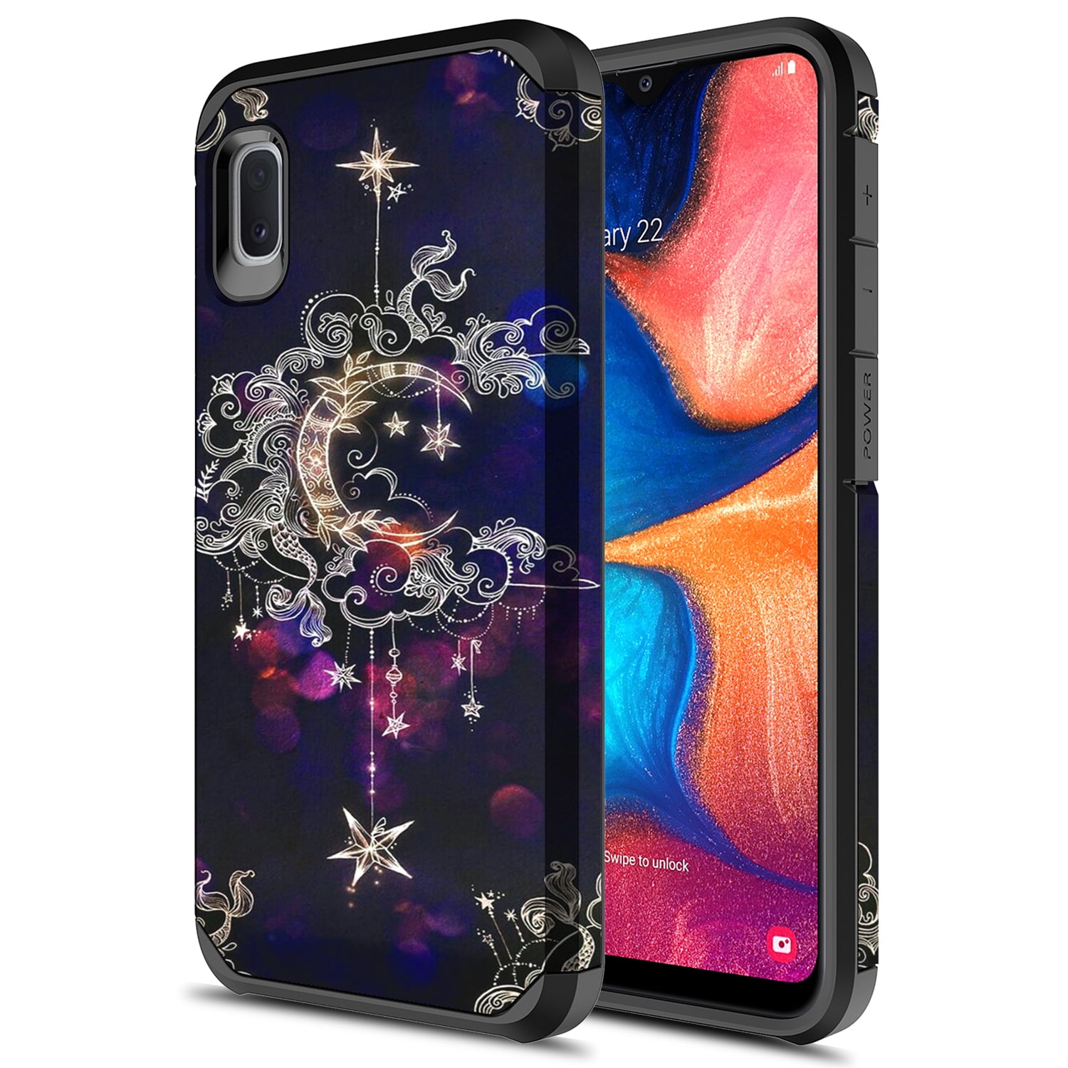 Samsung Galaxy A10E Case, Rosebono Slim Hybrid Shockproof Hard Cover ...