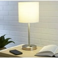 Mainstays Silver Metal Stick Lamp with USB Port, 19"H - Walmart.com