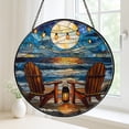 Beach Sunset Chairs Stained Glass Style Suncatcher – Ocean Window ...