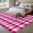 6'x9' Area Rugs, Pink White Plaid Indoor Outdoor Area Rug for Living ...