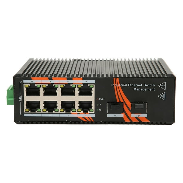 Conmutador de carril DIN Ethernet de puerto, conmutador Gigabit Ethernet de 8 puertos Conmutador ...