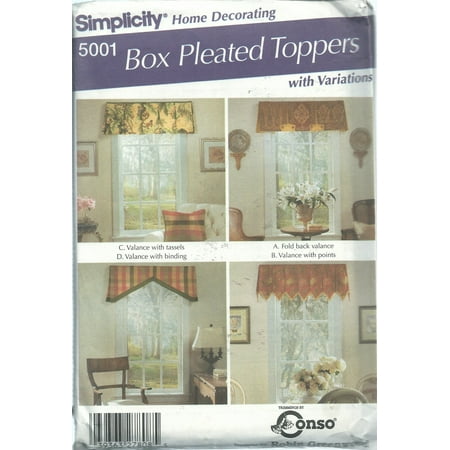 Simplicity 5001 Sewing Pattern Home Decorating Box Pleated Toppers with ...