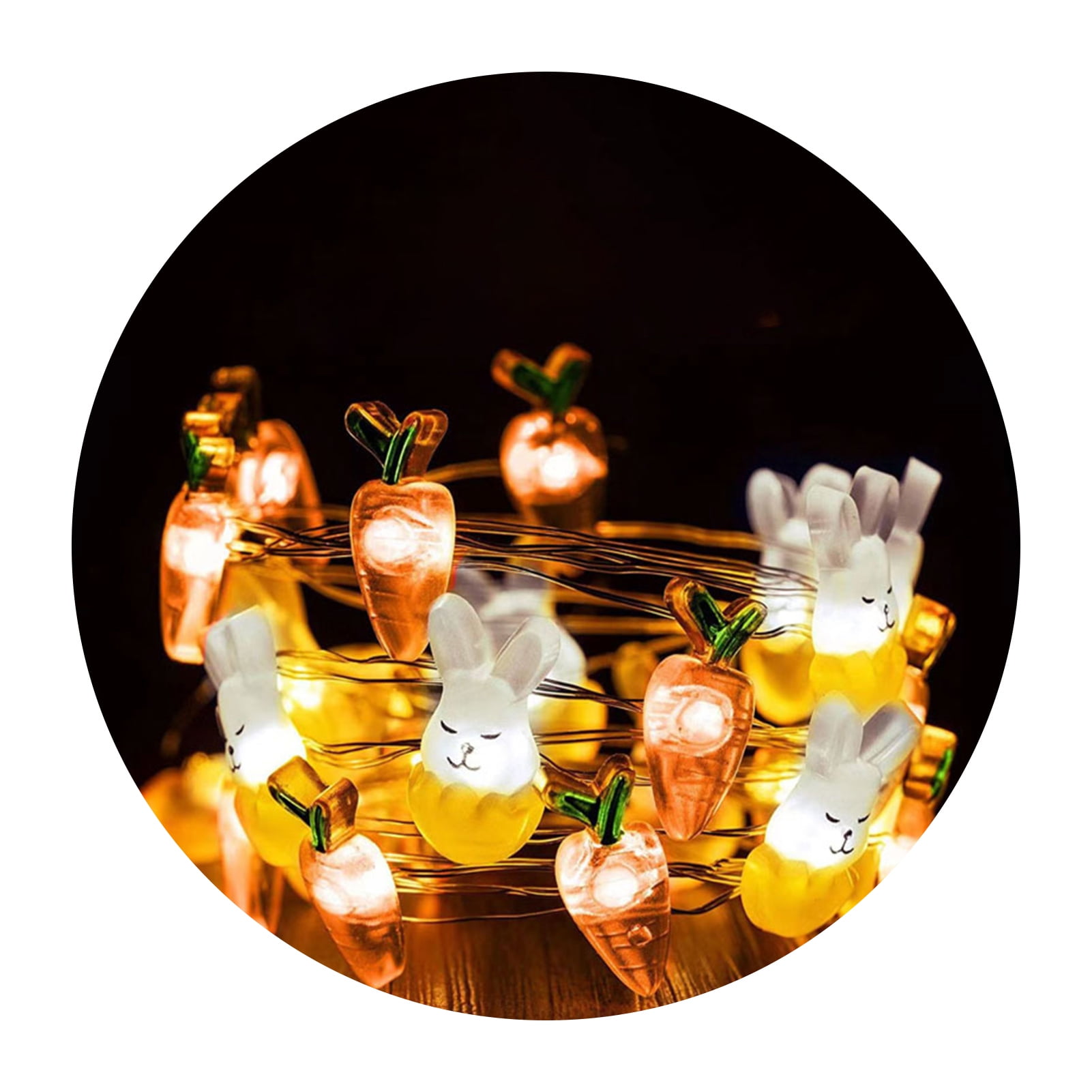 Easter Cartoon Carrot Bunny String Lamp, Creative Shape, IP44 ...