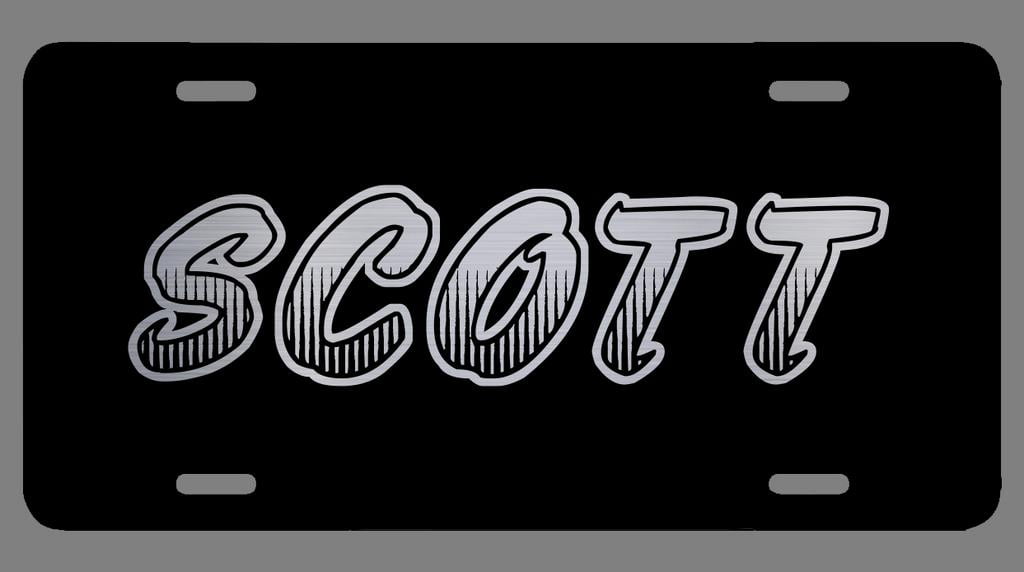 Scott Name Etched Style License Plate Tag Vanity Novelty Metal | Etched ...