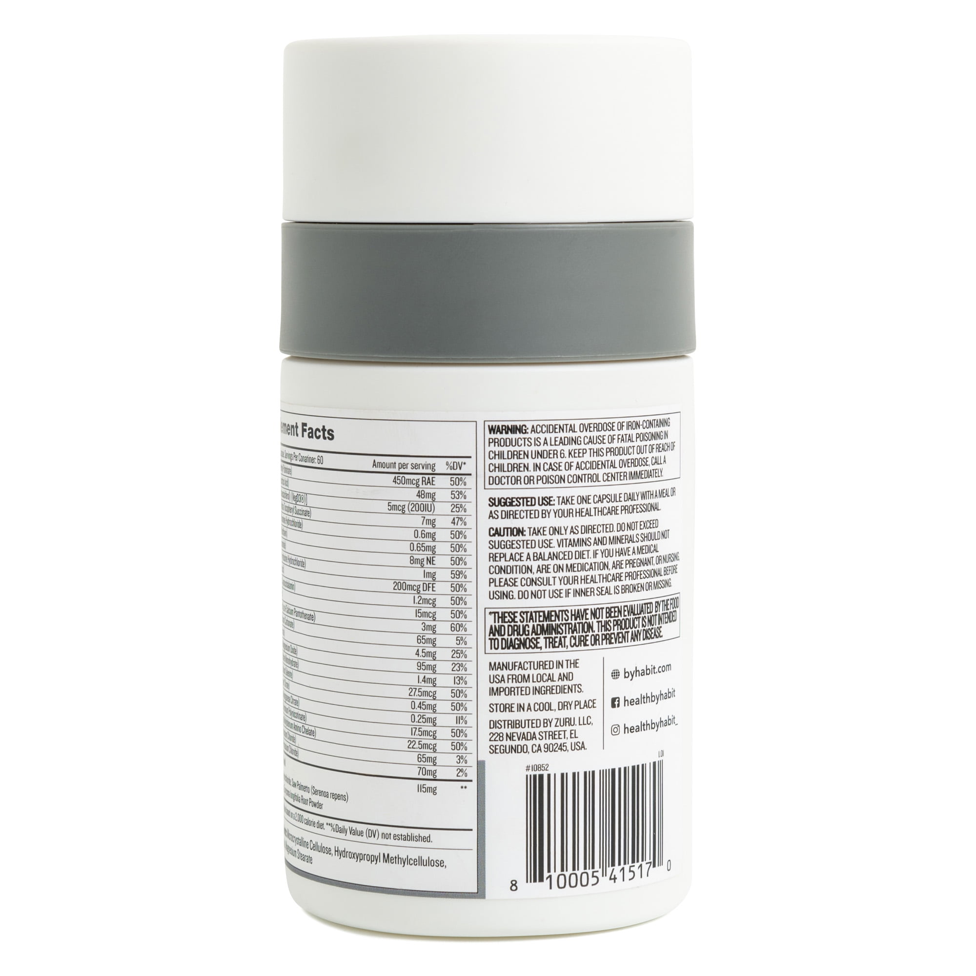 Health By Habit Multivitamin for Men, Vitamin Blend, Magnesium, Zinc ...