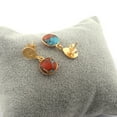 Zeva jewels Orange Jade Copper Turquoise Gemstone Gold-plated Stud ...