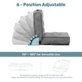 Adjustable Floor Chair with 6 Positions, Folding Lazy Sofa Recliner ...