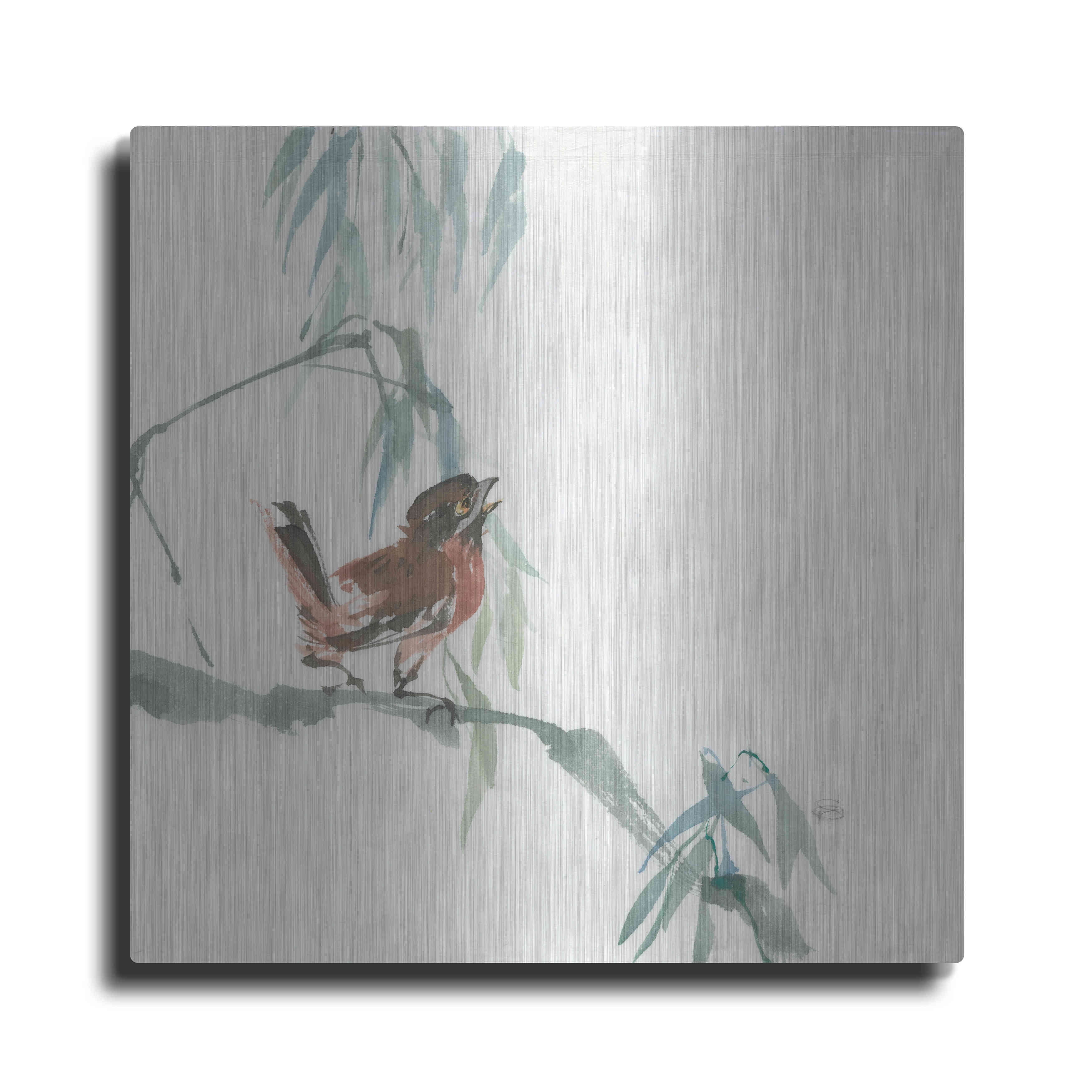 Luxe Metal Art 'Russet Sparrow' by Chris Paschke, Metal Wall Art, 24 ...