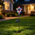 4th of July Decor Patriotic 4th Of July Solar Star Ground Light Red ...
