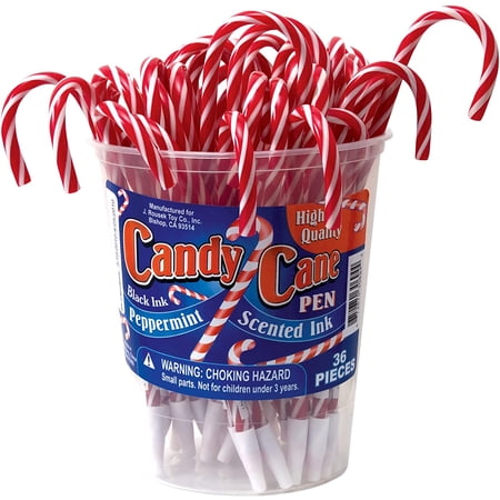 Candy Cane Pen with Peppermint Scented Ink - Tub of 36 Pens | Walmart ...