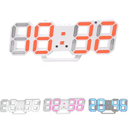 3D Electronic Alarm Clock Luminous clock; 3D Digital LED USB Power Wall ...