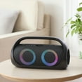 onn. Portable FM Boombox with LED Lighting - Walmart.com