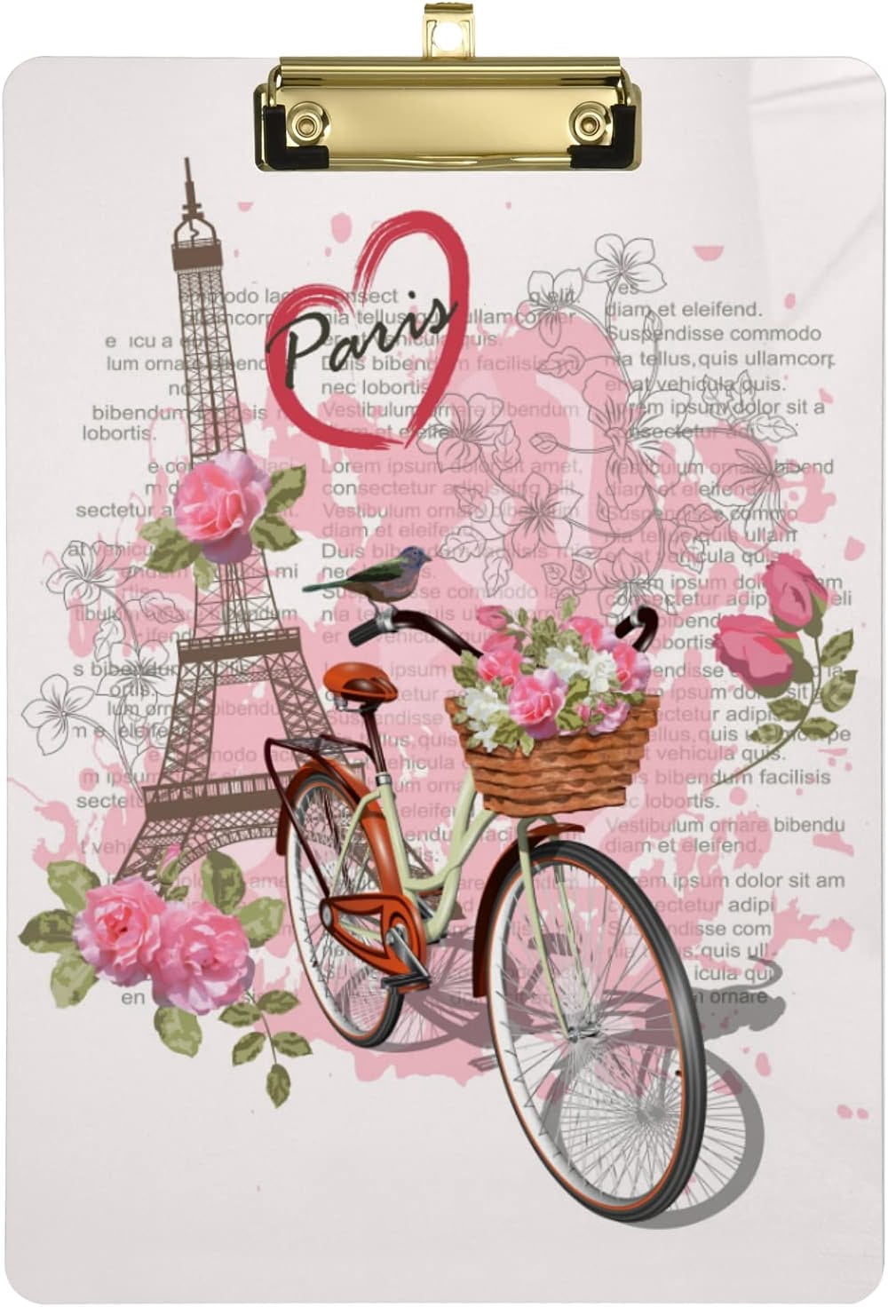 FMSHPON Travel Paris PosterEiffel TowerBicycle Clipboard Hardboard Wood ...