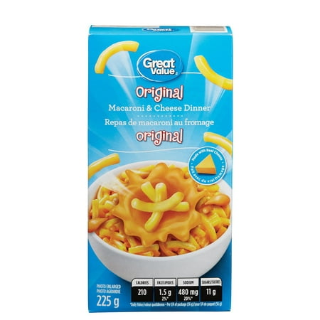 Great Value Original Macaroni & Cheese Dinner, 225 g - Walmart.ca