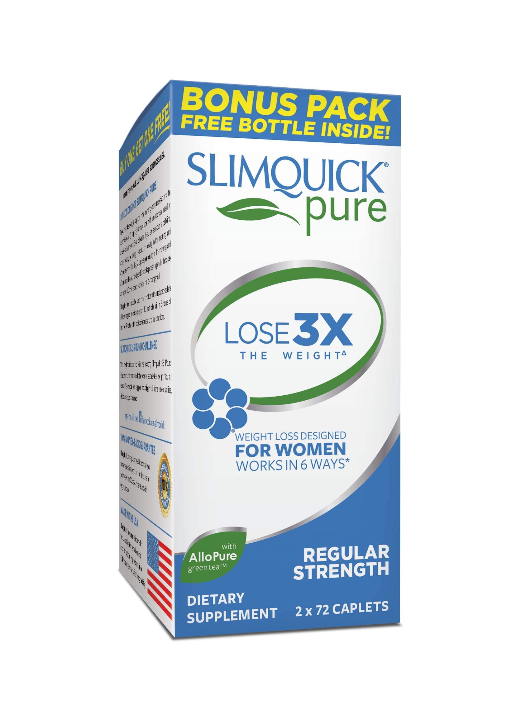 Slimquick Pure 3x Regular Strength Pills for Women to Help Achieve ...