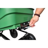 55L Green Garden Cart, Heavy-Duty 4-Wheel Lawn Yard Pull Behind Wagon ...