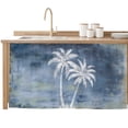 Blue Palm Tree Cabinet Curtains 32"Wx55"L, Summer Tropical Beach ...