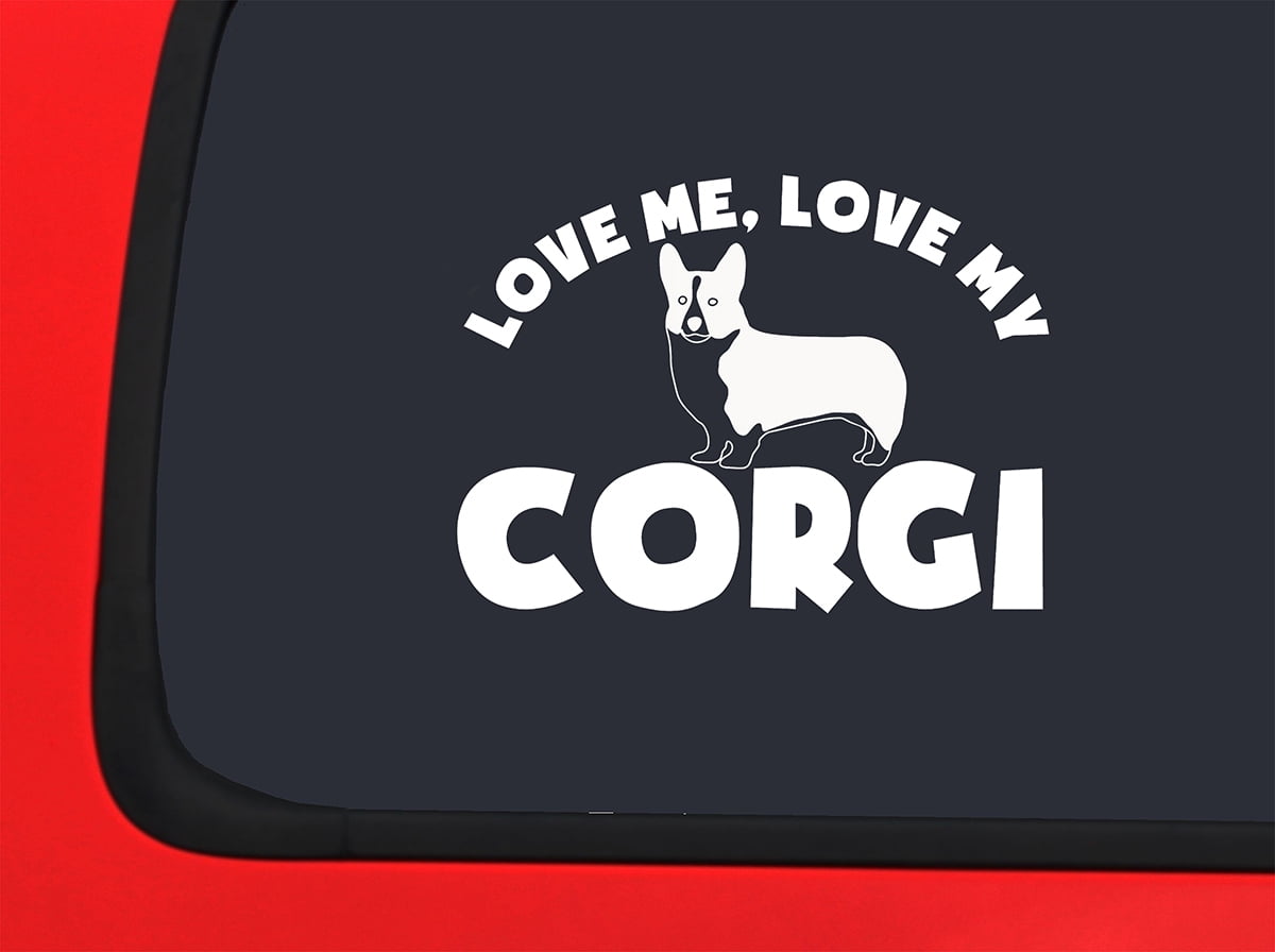 Car Sticker Love Me, Love My Corgi Dog Cute Duo Car Window Decal ...