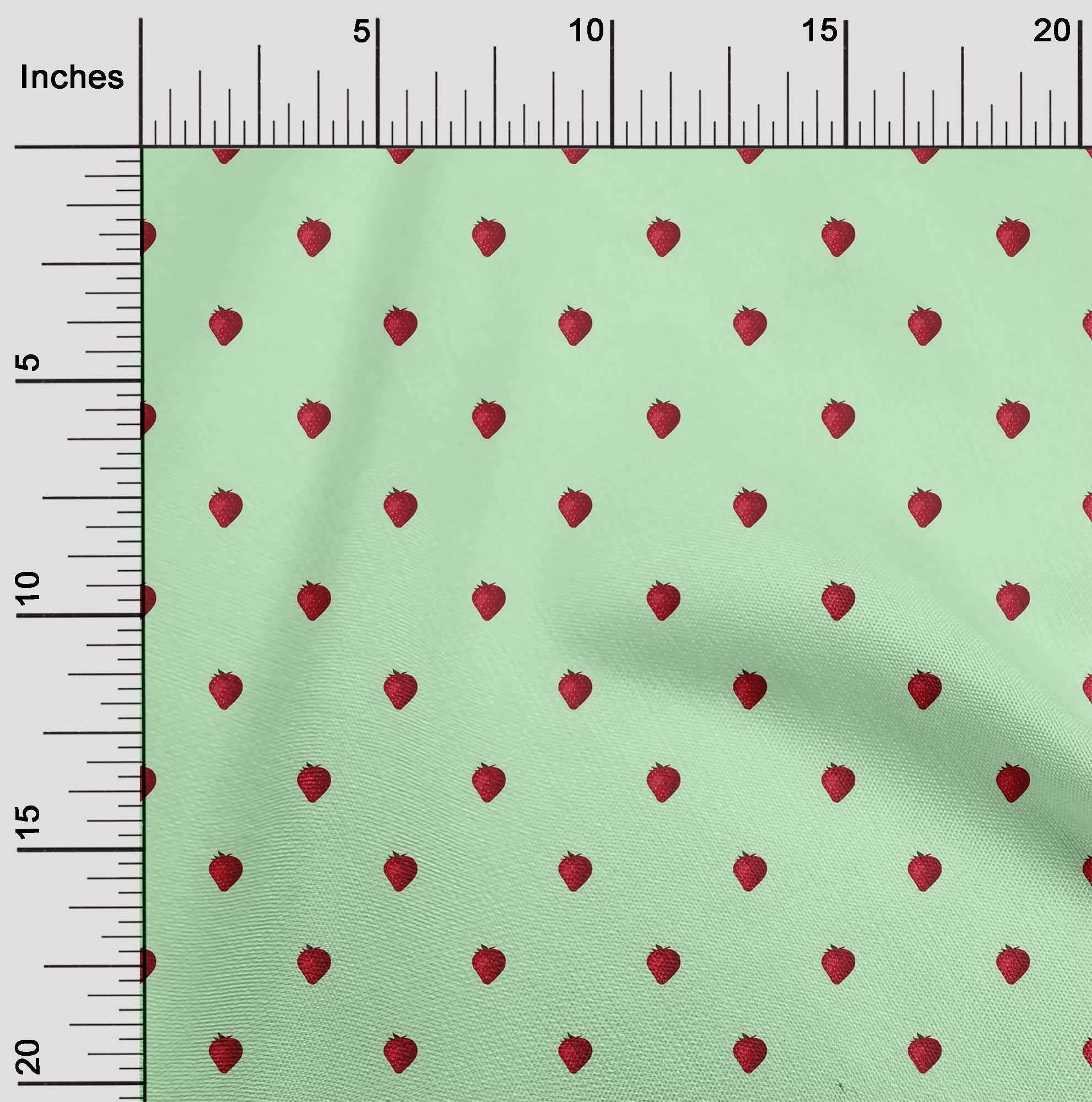 oneOone Silk Tabby Fabric Strawberry Fruit Print Fabric by Yard 42 Inch ...