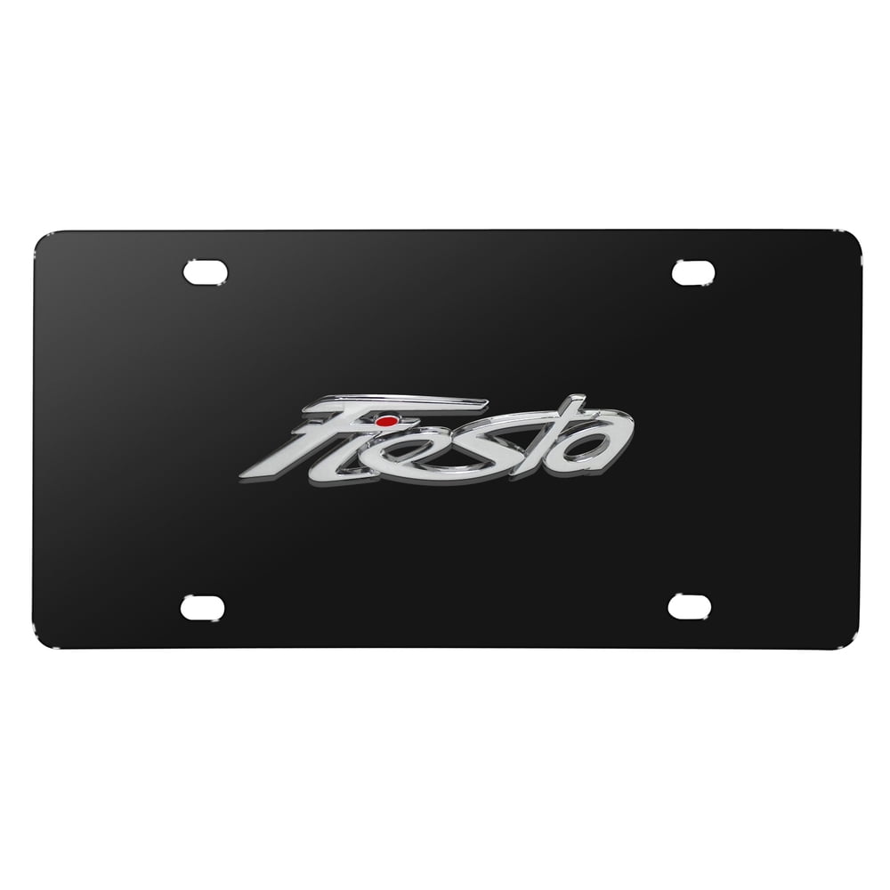 Ford Fiesta 3D Nameplate Black Stainless Steel License Plate - Walmart ...