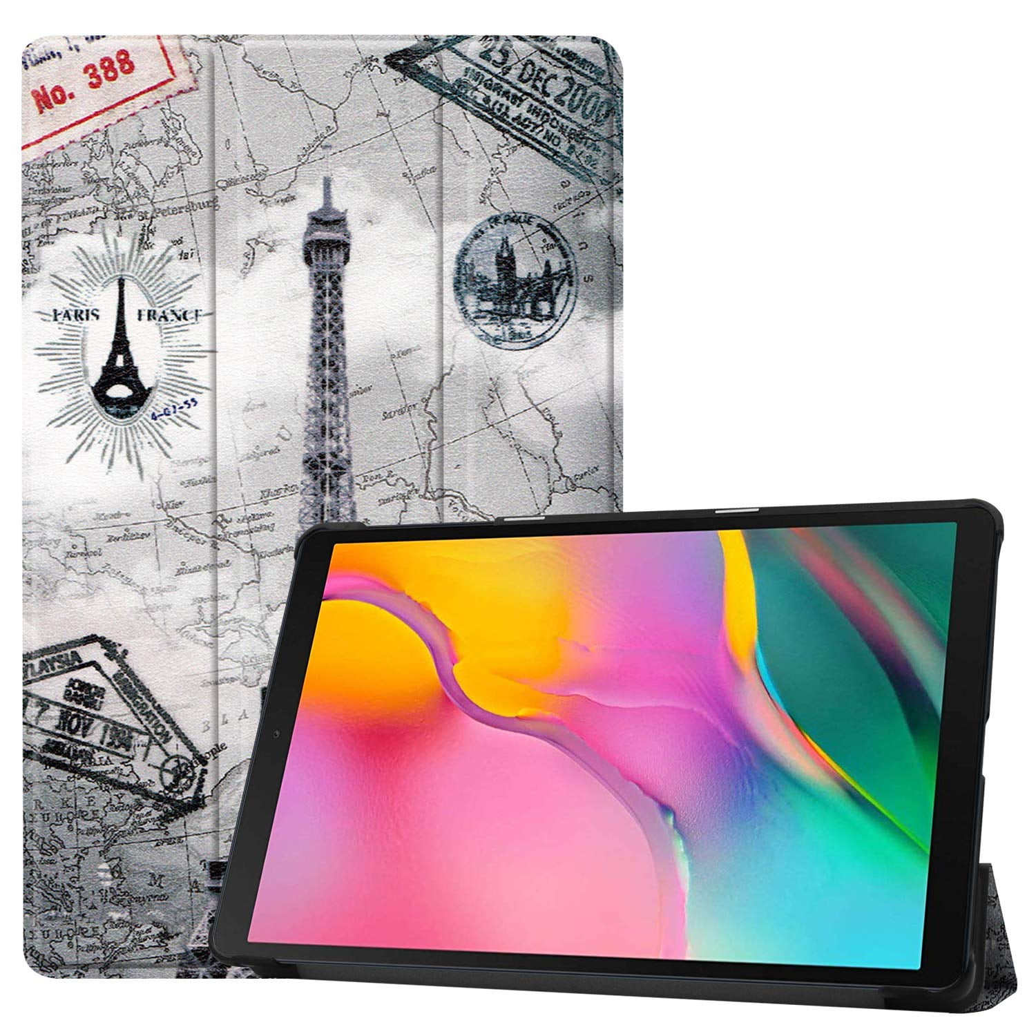 Case for Galaxy Tab A 10.1 2019 T510/T515, Slim Tri-Fold Folding Shell ...