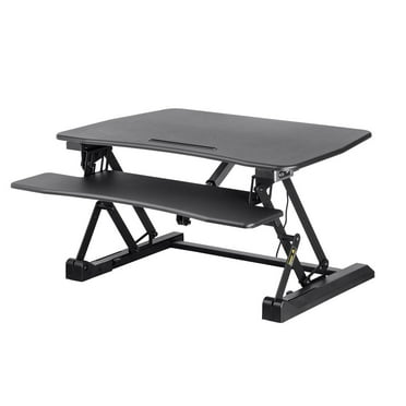 VIVO Black Electric Height Adjustable Corner Desk Riser with Dual ...