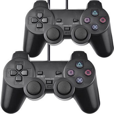 Wired Controller for PlayStation PS2, Double Vibration Shock Gamepad ...