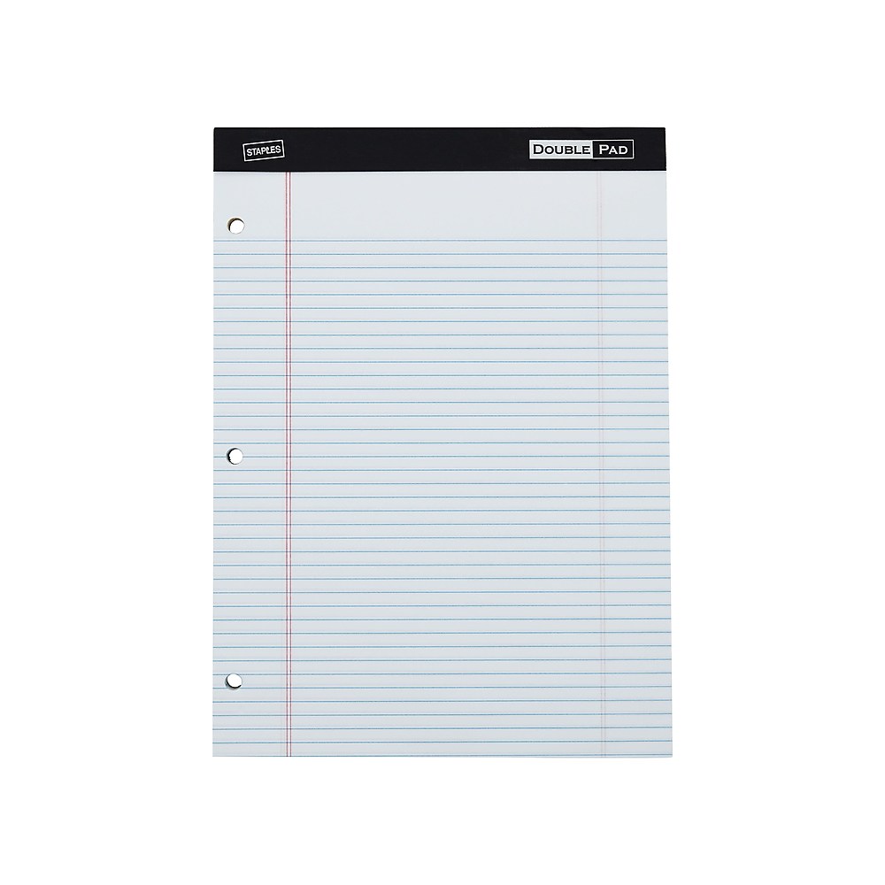 Staples Notepad 8.5" x 11.75" Narrow White 100 Sheets/Pad (13773/18579 ...