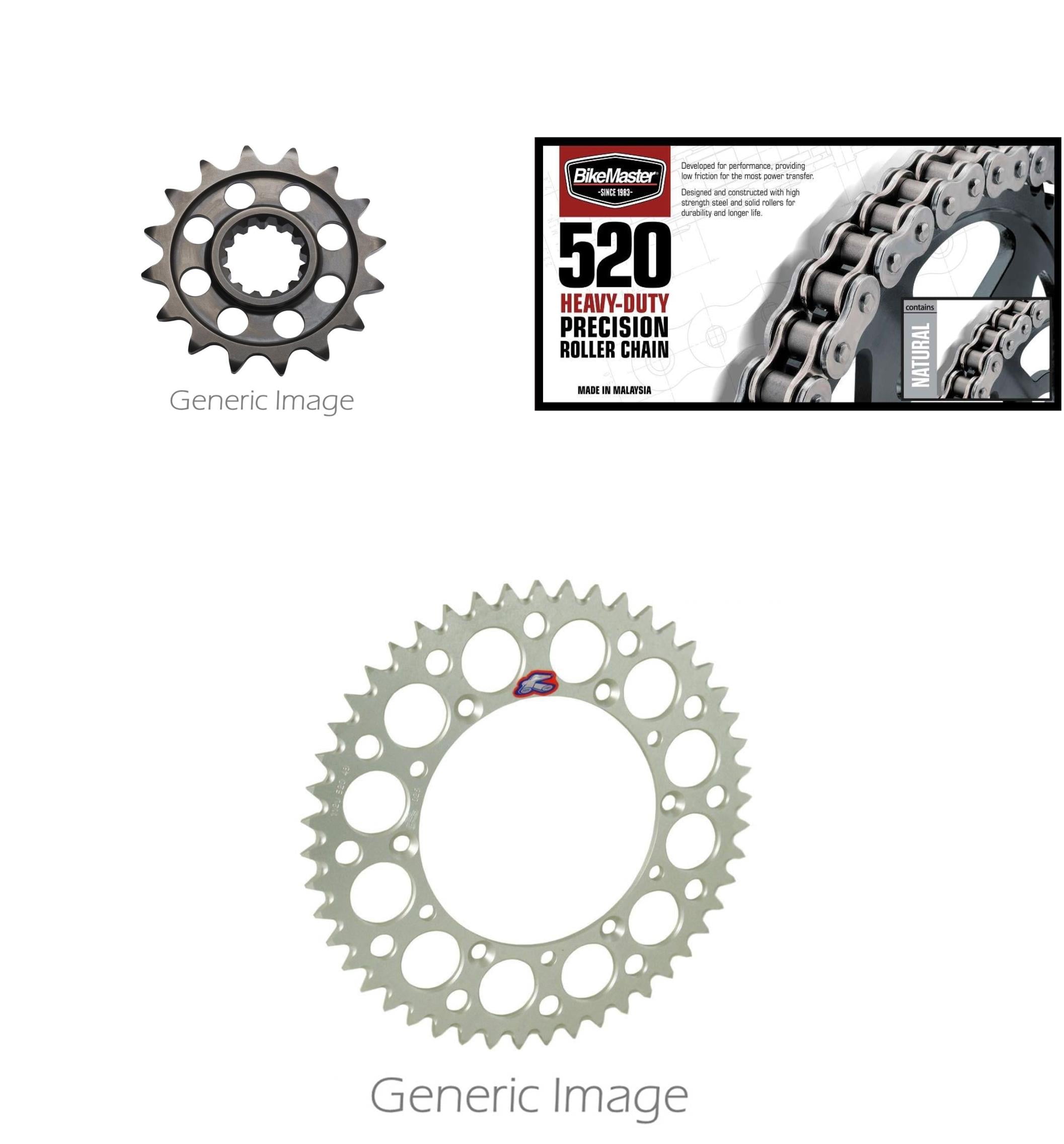 520H Heavy-Duty Precision Roller Chain Natural, RENTHAL Front Steel ...