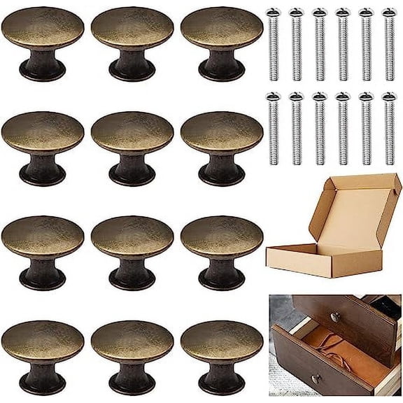 Goo-Ki 6 Pack Antique Brass Cabinet Handles 3.78''Hole Center Burnished ...