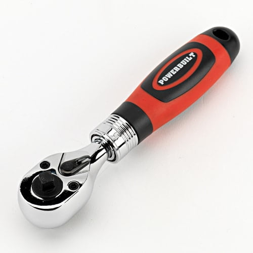 Powerbuilt 1/4 Inch by 3/8 Inch Dual Drive Extended Ratchet - 940926 ...