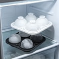 Black Golf Ice Mold Tray, 4-Connected Hockey Mold Design Black Golf Ice ...