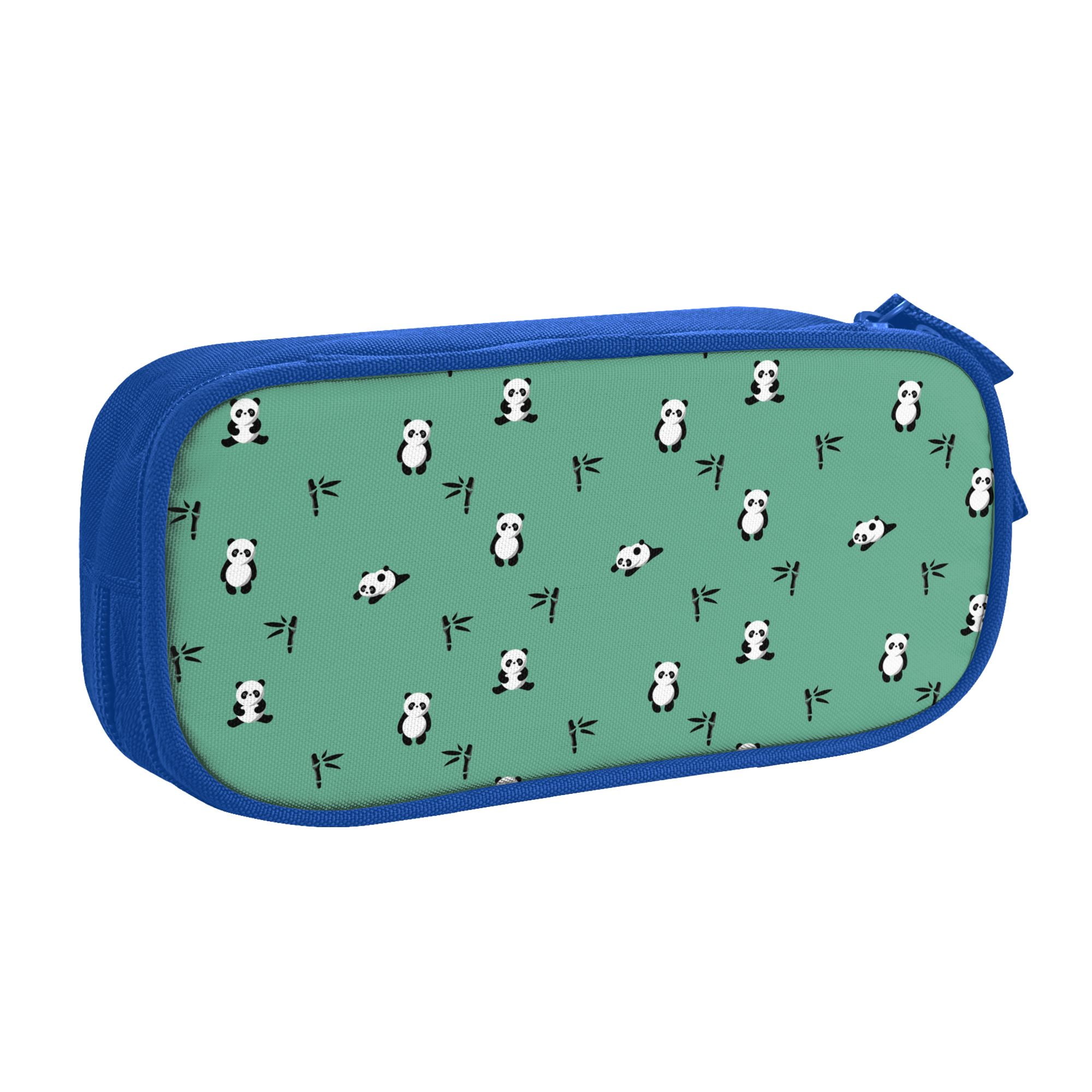 TEQUAN Large Capacity Pencil Case, Cute Pandas Green Pattern Pencil ...