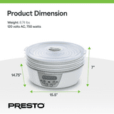 Presto Dehydro Digital Electric Food Dehydrator Machine, 6 Trays, Ideal ...