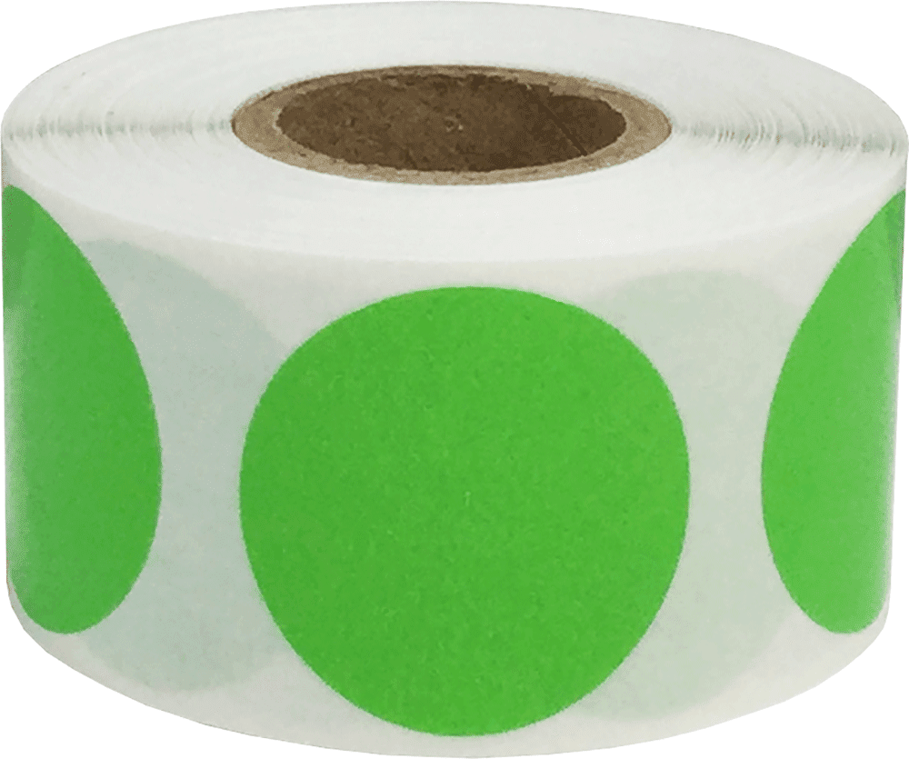 Color Coding Labels Light Green Round Circle Dots 1 1/4 Inch 500 Total ...