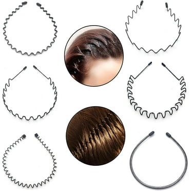 6 Pieces Metal Headbands Wavy Hairband Spring Hair Hoop Sports Fashion ...