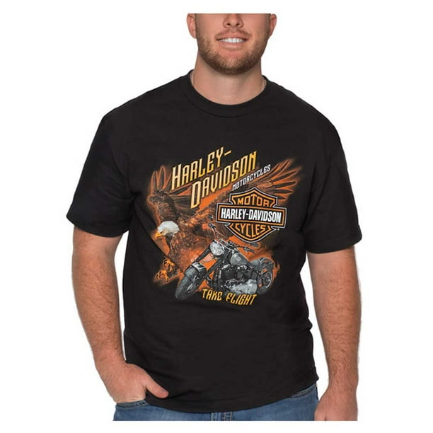 Harley-Davidson Men's Take Flight Eagle Short Sleeve Crew-Neck T-Shirt (2XLT), Harley Davidson ...