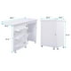Costway White Folding Sewing Craft Table with Storage Shelves Cabinet ...