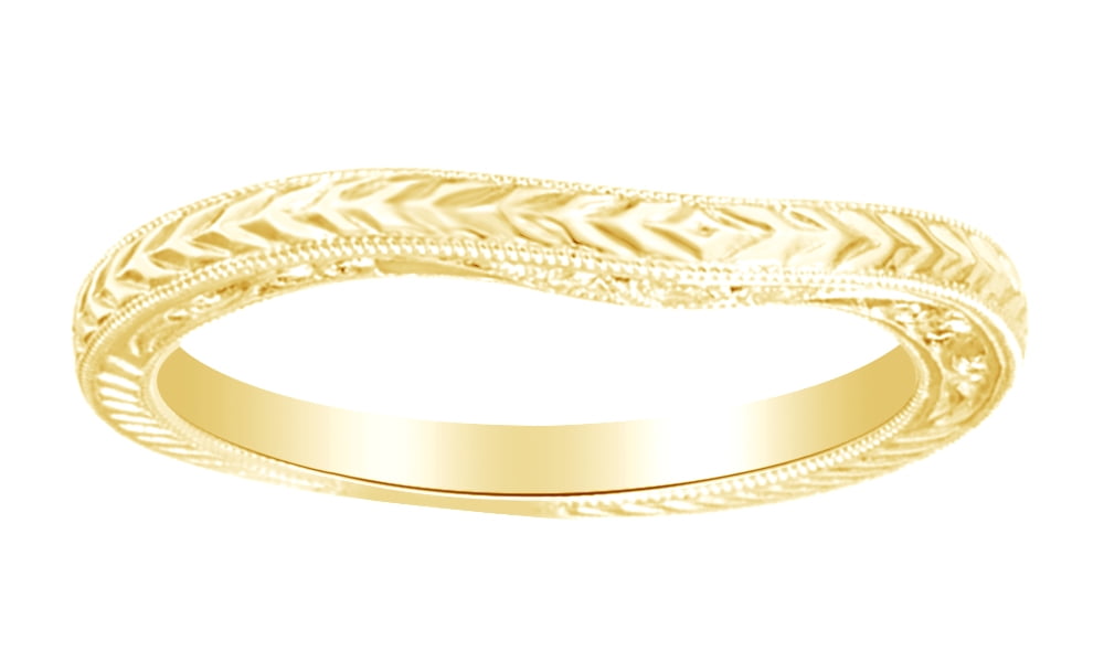 Round Cut White Natural Diamond Accent Wheat Pattern Ring In 14K Solid ...